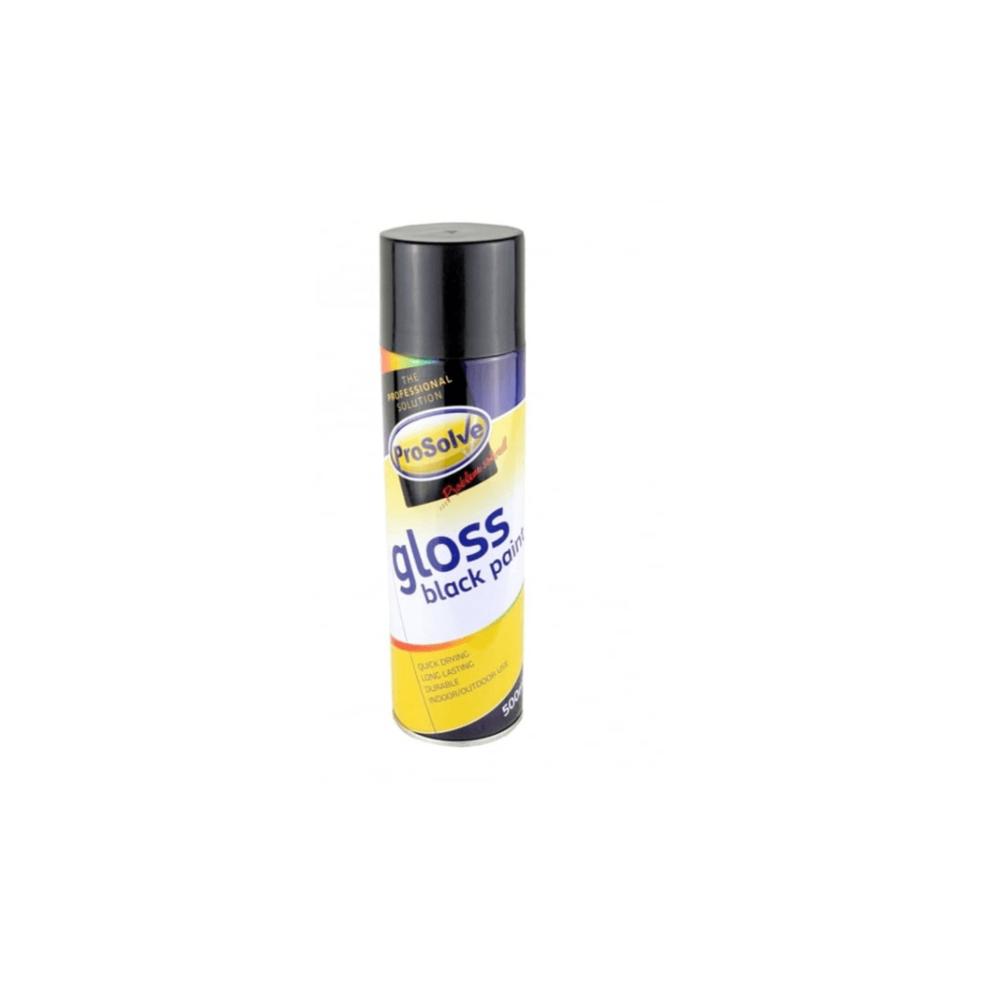 PROSOLVE ALL PURPOSE ACRYLIC GLOSS PAINT AEROSOL 500ML BLACK – Tool Source