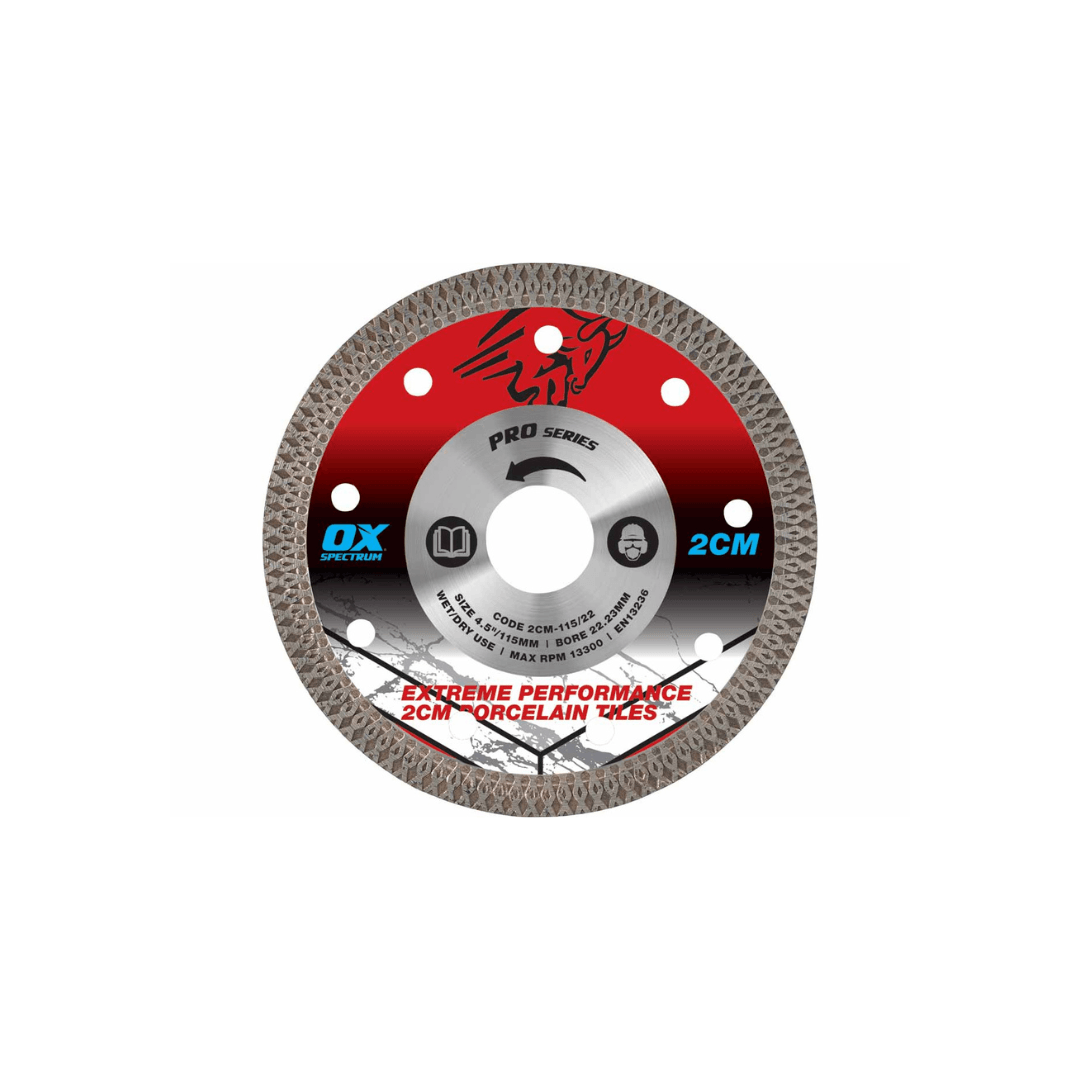 Ox Tools 2CM Porcelain Cutting Blade 115 x 22.23mm - Tool Source